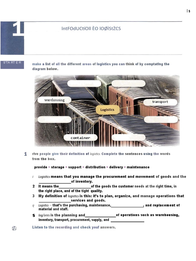 Unit 1 - Introduction To Logistics | PDF | Logistics | Grammar