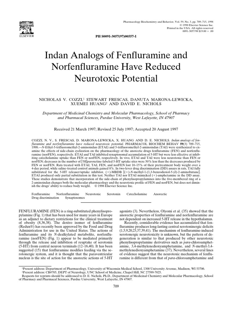 Neurotoxis Phen Fen | PDF | Serotonin | Ic50