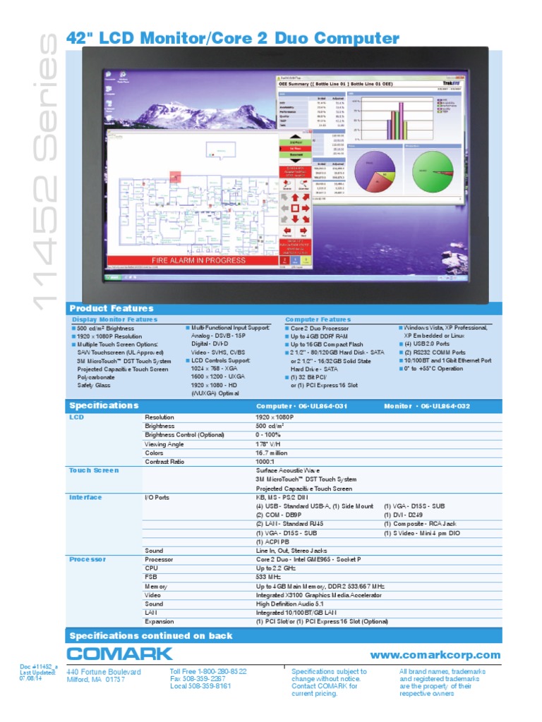 42" LCD Monitor/Core 2 Duo Computer: Comark | PDF | Computer Monitor ...