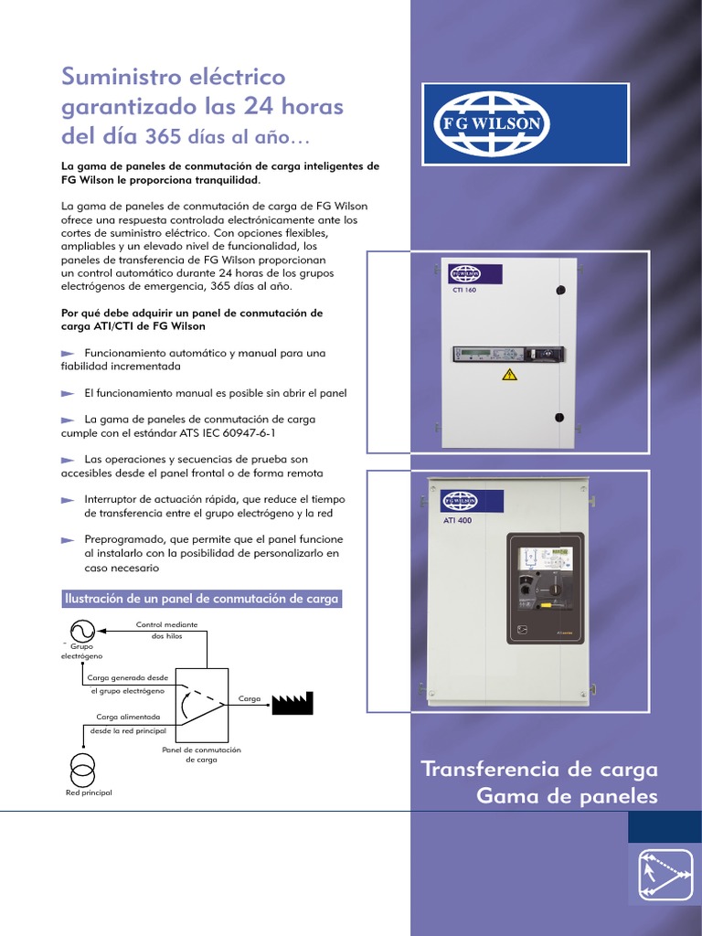 Tableros de Tranferencia FG Wilson CTI ATI | PDF | Pantalla de cristal ...