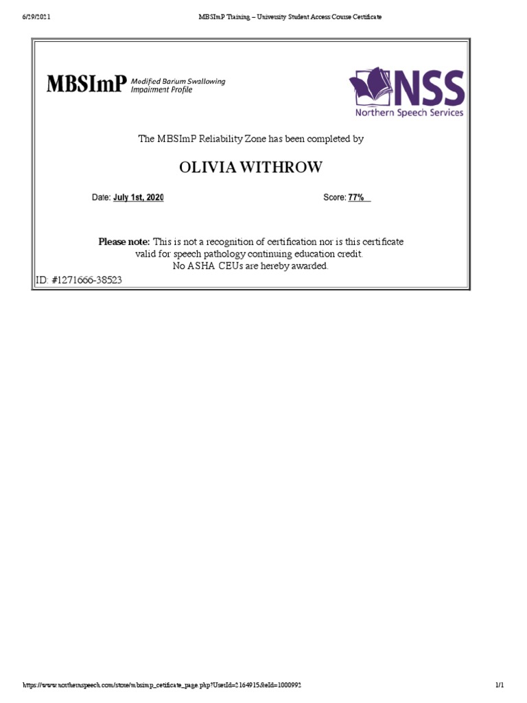 Olivia Withrow: The Mbsimp Reliability Zone Has Been Completed by | PDF