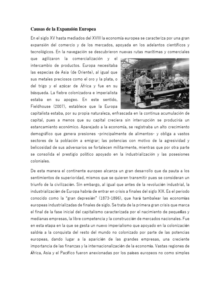 Causas de La Expansión Europea | PDF | Imperialismo | Colonización