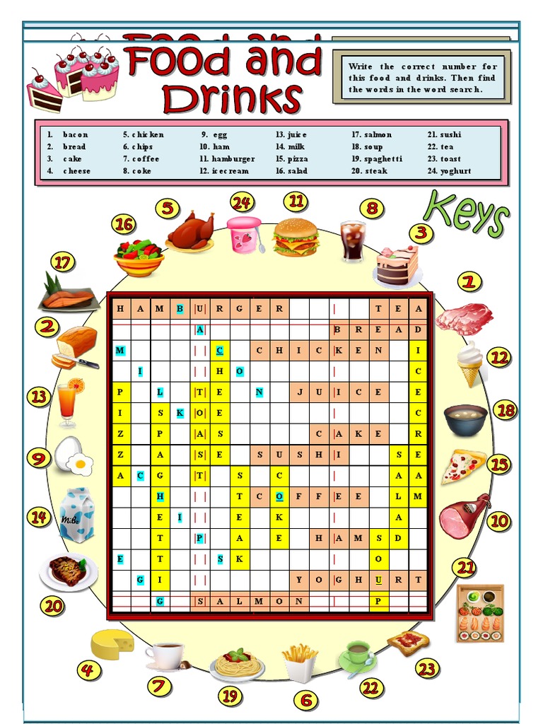 Copia de Food-And-Drinks-Wordsearch-Crosswords-Fun-Activities-Games ...