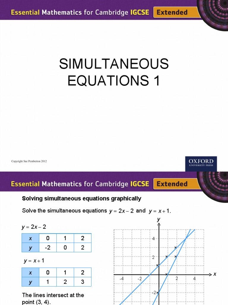 29-Simultaneous Equations | PDF | Equations | Mathematical Concepts