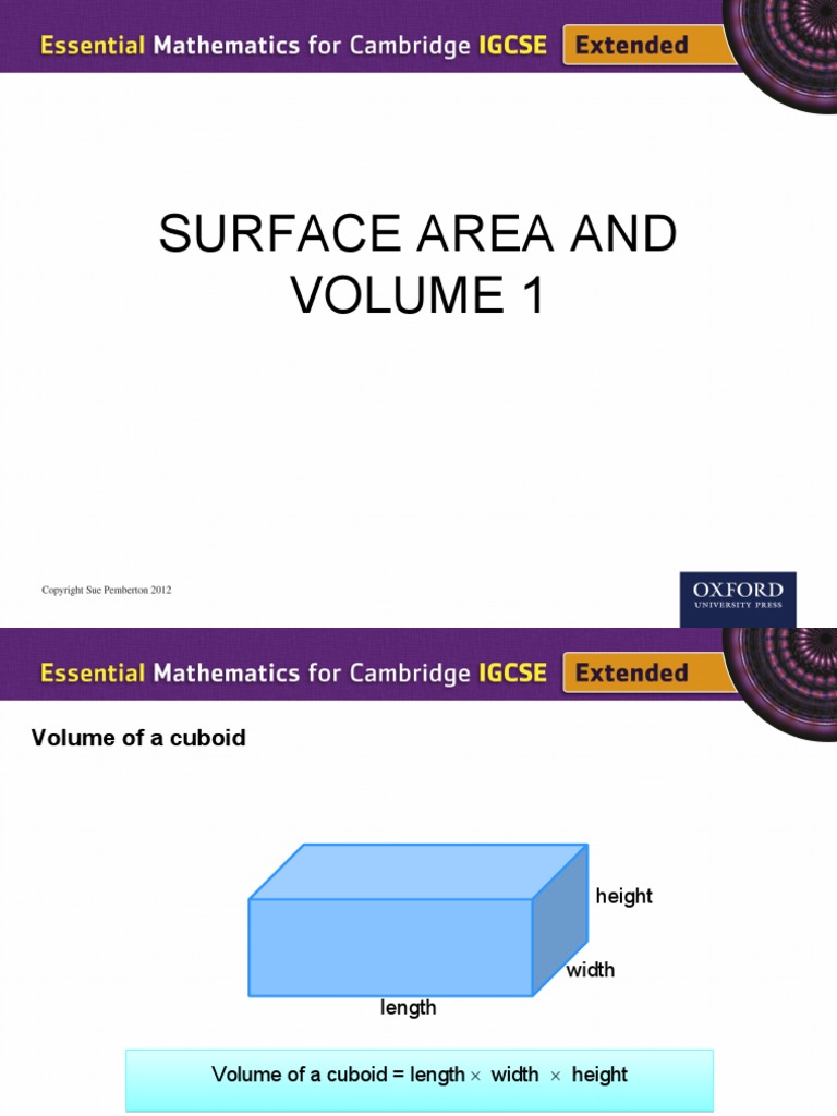 37-Surface Area & Volume 1 | PDF | Area | Volume