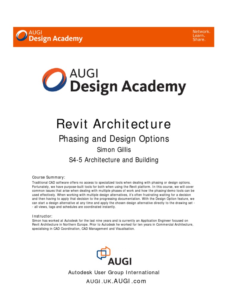 S4-5 Revit Architecture - Phasing and Design Options | PDF | Autodesk ...