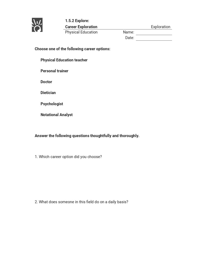 1.5.2 Explore - Career Exploration (Exploration) | PDF