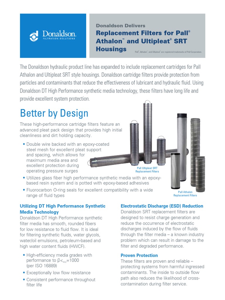 Hydraulic Filters For Pall Ultipleat SRT Housings | PDF | Filtration ...