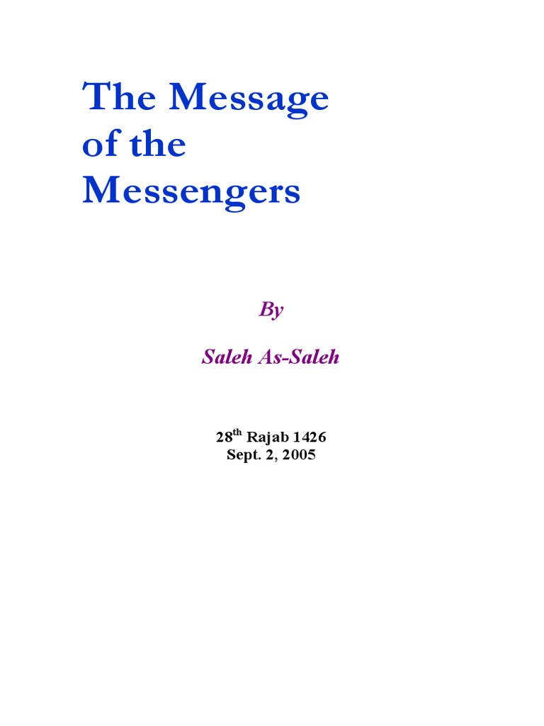 The MessengersandTheirTasks | PDF | Prophets And Messengers In Islam ...