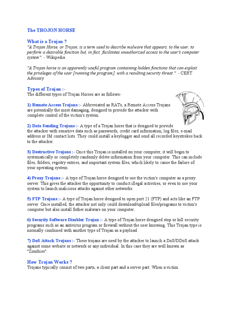 COMPLETE DETAILS ABOUT The TROJON HORSE | PDF | Denial Of Service ...