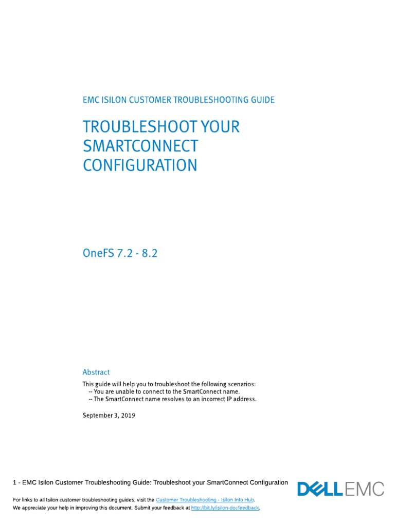 EMC Isilon Customer Troubleshooting Guide - Troubleshoot Your SmartConnect Configuration ...