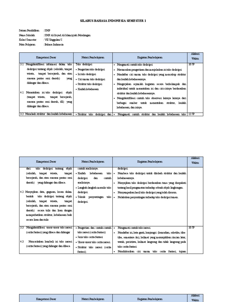Silabus | PDF | Kajian Bahasa Asing | Fiksi Umum