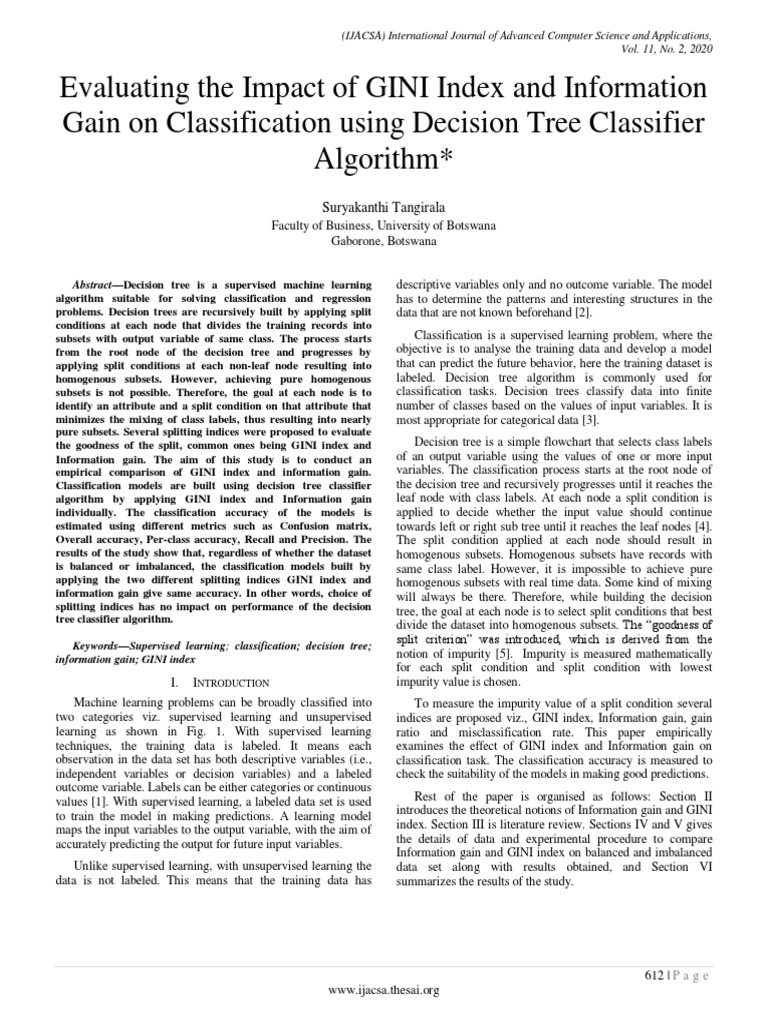 Gini Vs Entrophy | Download Free PDF | Statistical Classification | Accuracy And Precision