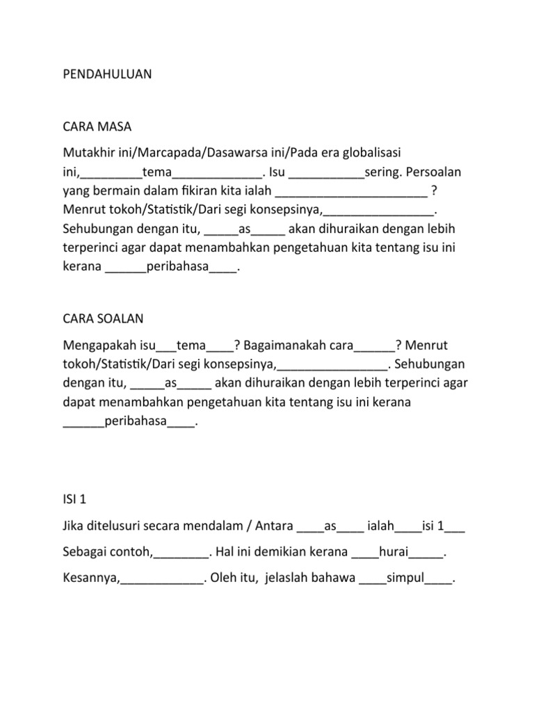 Formula Karangan BM | PDF