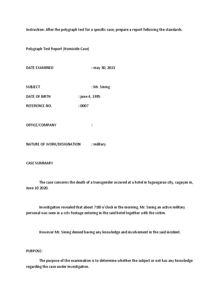 Polygraph Test Result | PDF