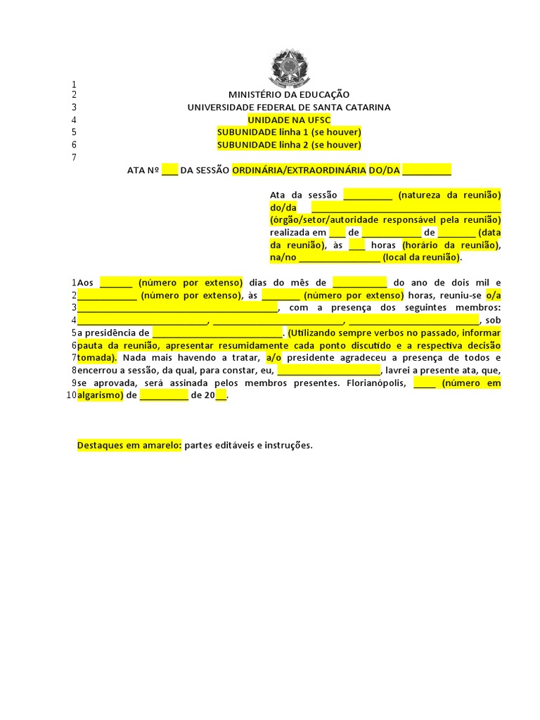 Ata-modelo-editável-1 | PDF