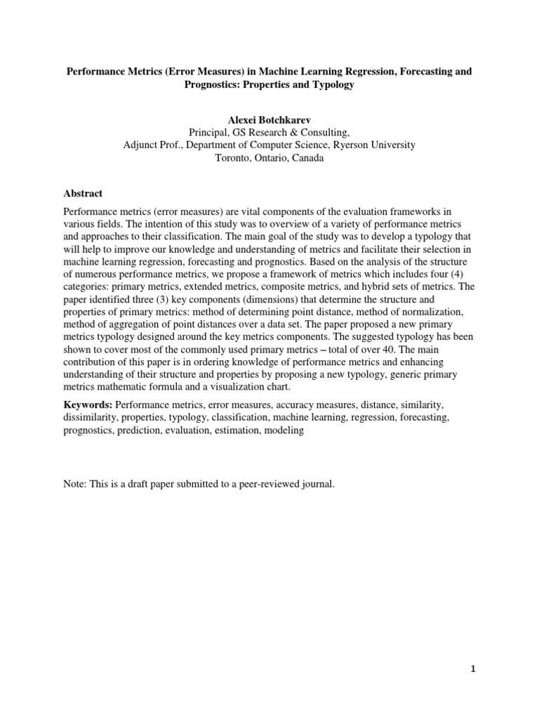 Performance Metrics (Error Measures) in Machine Learning Regression, Forecasting and Prognostics ...