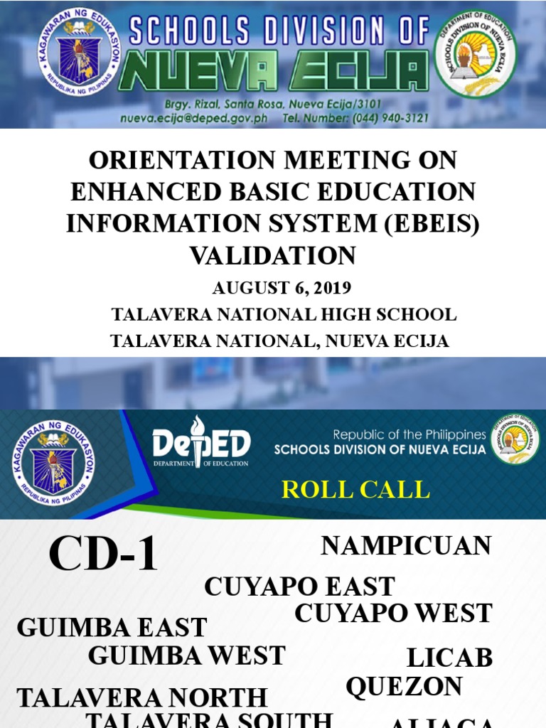 Orientation Meeting On Enhanced Basic Education Information System ...