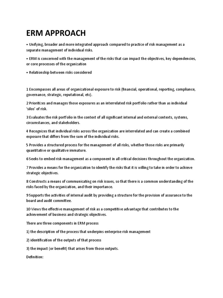 ERM and ERM CUBE | Download Free PDF | Enterprise Risk Management ...