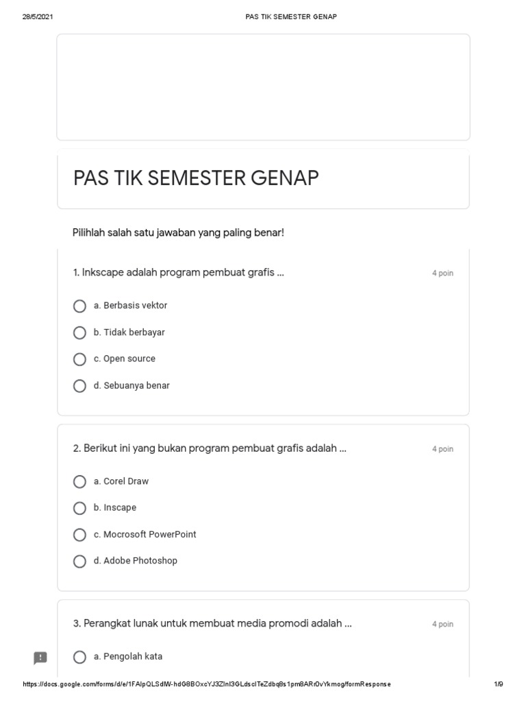 Pas Tik Semester Genap | PDF