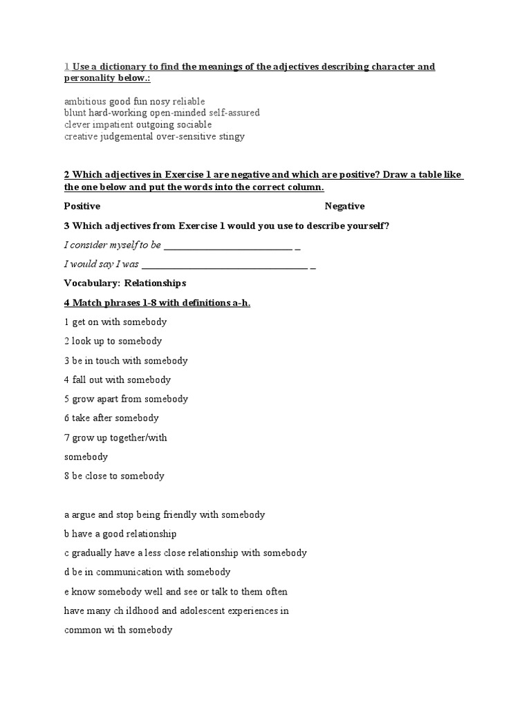 Personality and Character - Speaking | PDF