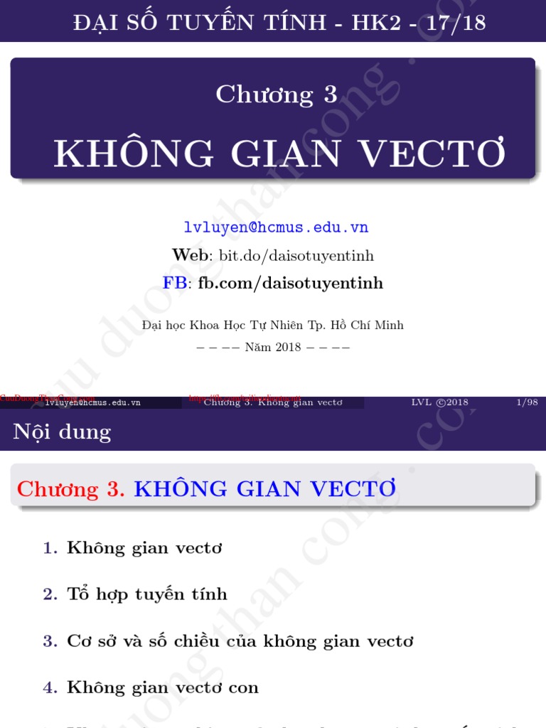 Dai-So-Tuyen-Tinh - Le-Van-Luyen - Chuong-3 - Khong-Gian-Vecto - (Cuuduongthancong - Com) | PDF