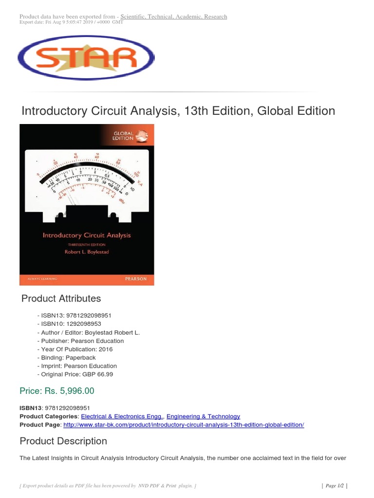 Introductory Circuit Analysis 13th Edition Global Edition - Compress | PDF