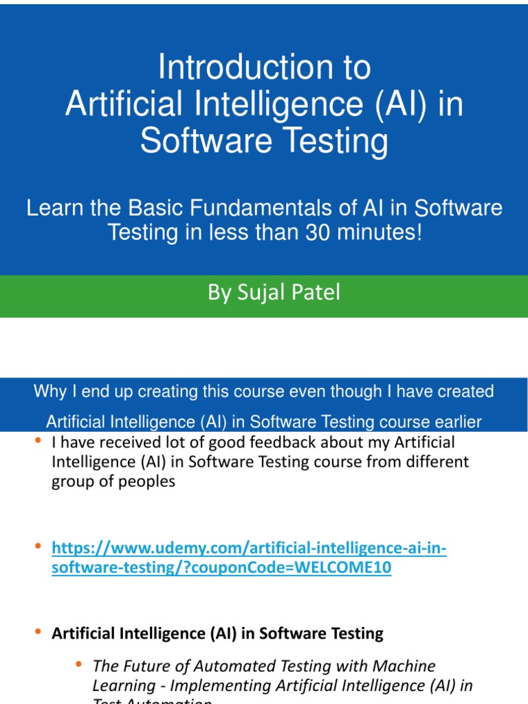 Introduction To Artificial Intelligence (AI) in Software Testing | PDF ...