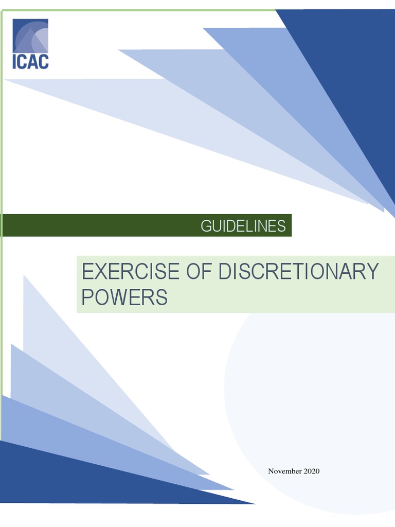 Guidelines On The Exercise of Discretionary Powers | PDF | Discretion ...