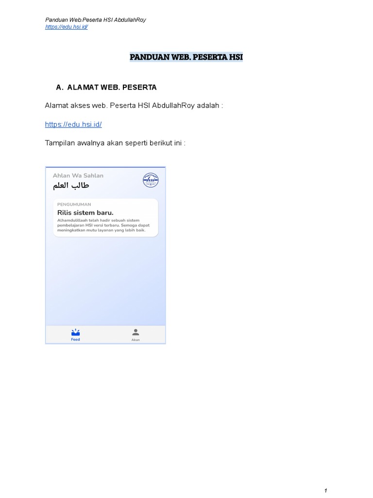 Panduan Login Peserta HSI AbdullahRoy | PDF | Bisnis