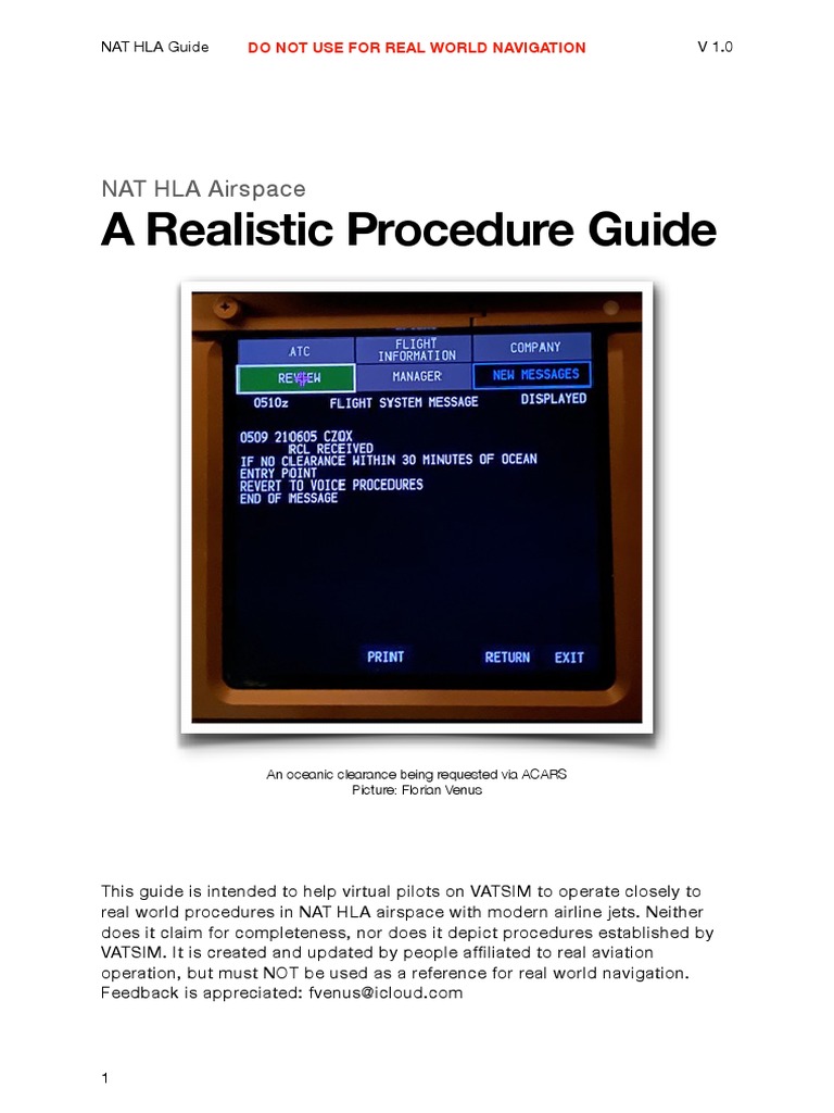 NAT HLA Procedure Guide | PDF | Aviation | Telecommunications Engineering