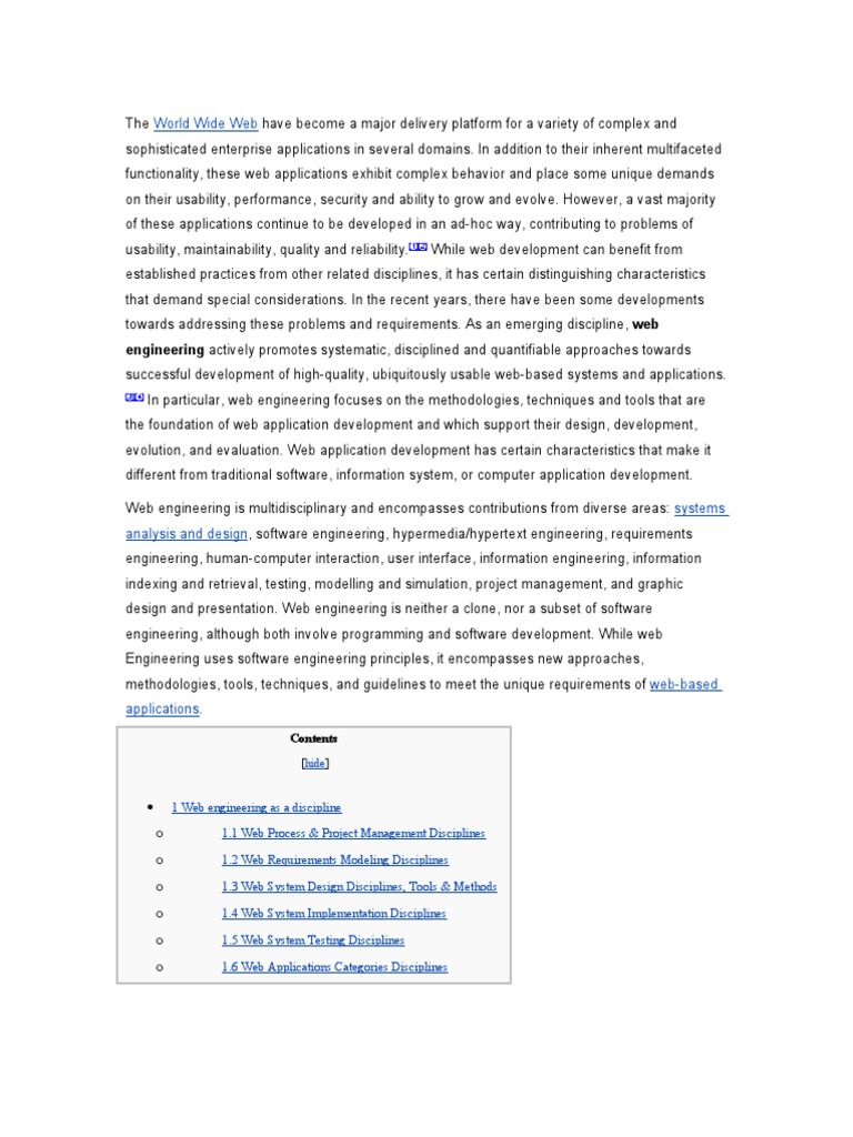 Web Engineering Essentials | PDF | Software Development | Digital Technology