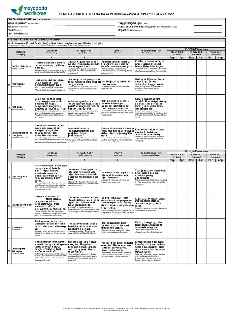 0 Form - Probation - Assessment MHKN | PDF