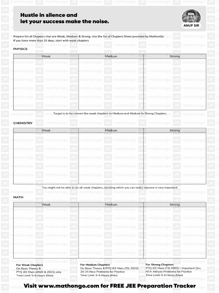 Chapter Preparation Sheet - MathonGo | PDF