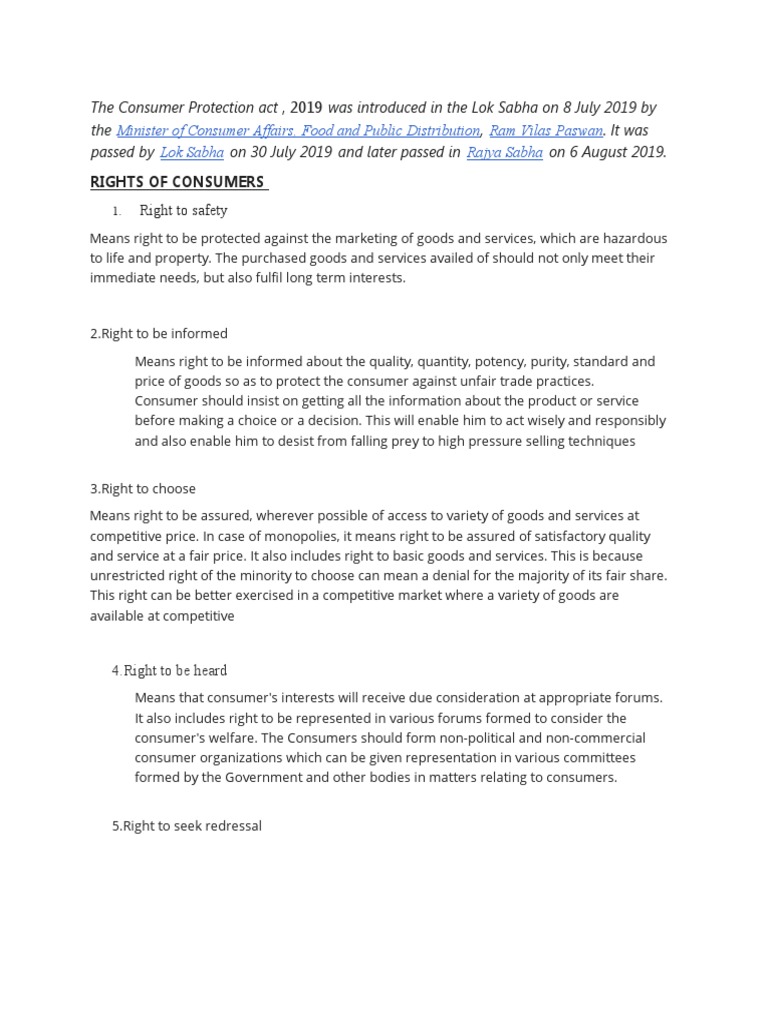 Consumer Rights and Filing Complaints | PDF | Consumer Protection ...