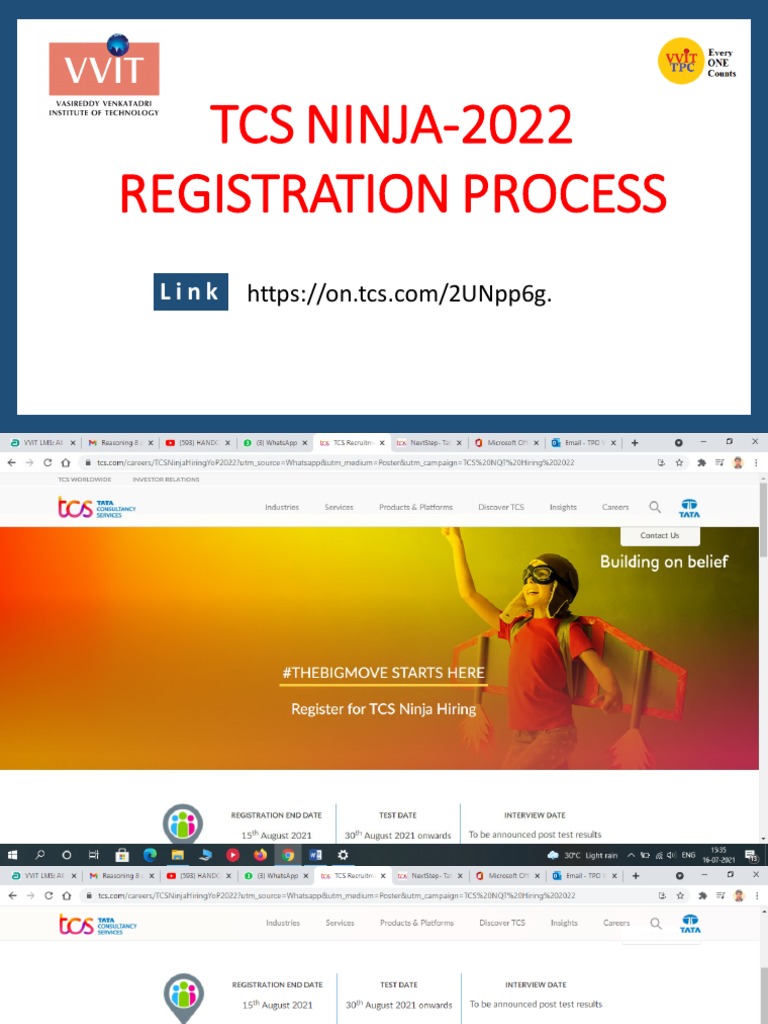TCS Registration Process - 2022 | PDF | Business