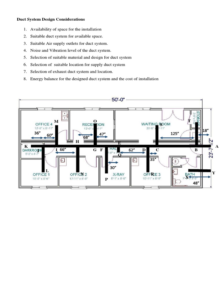 Duct System Design Assignment | PDF | Duct (Flow) | Flow Measurement