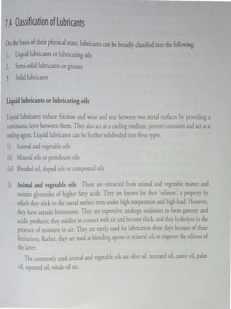 7.4 Classification of Lubricants | PDF | Lubricant | Soap