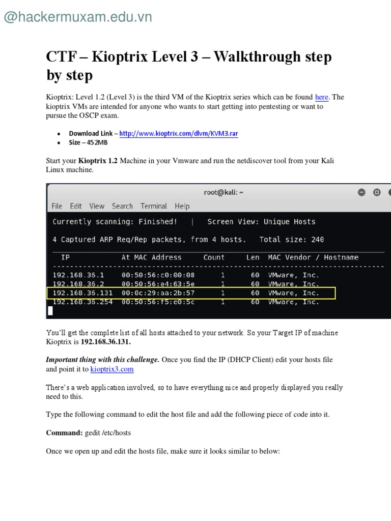 CTF Kioptrix Level 3 Walkthrough Step by Step | PDF | Table (Database) | Databases
