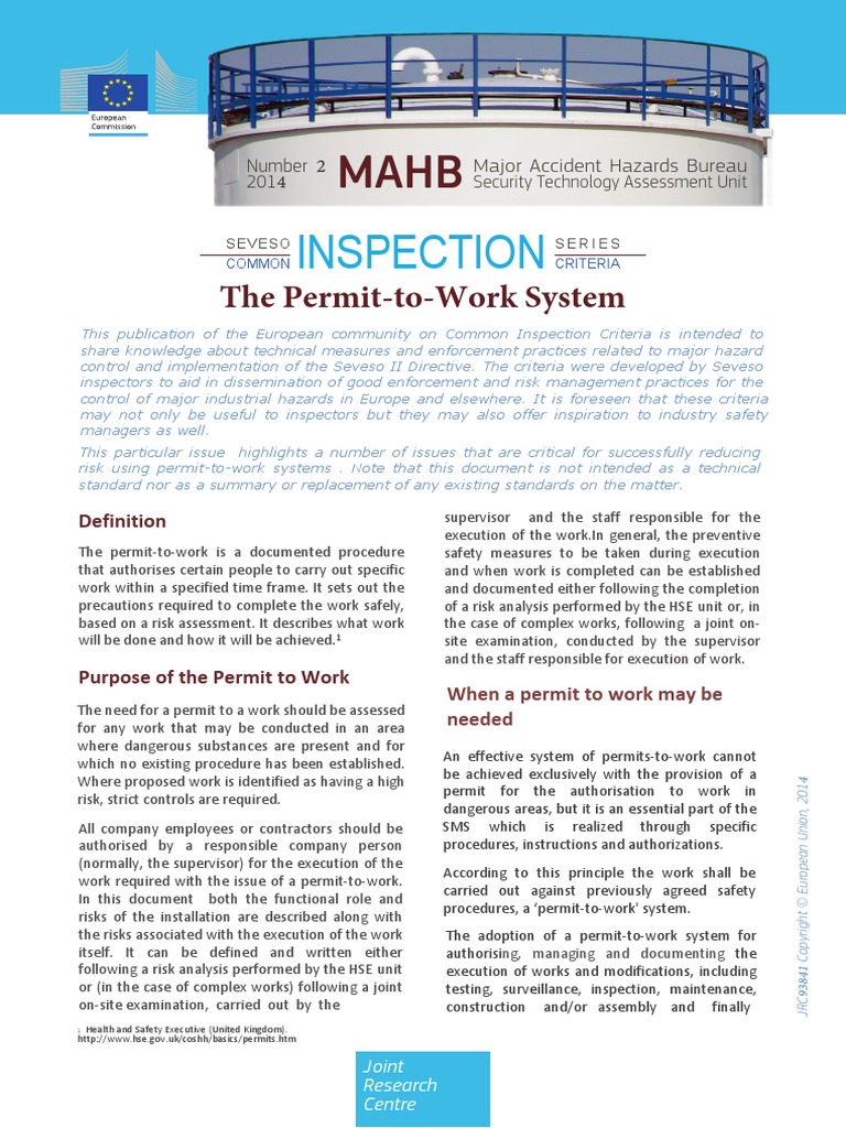 CIC Issue 2 - Permit To Work | PDF | Safety | Risk