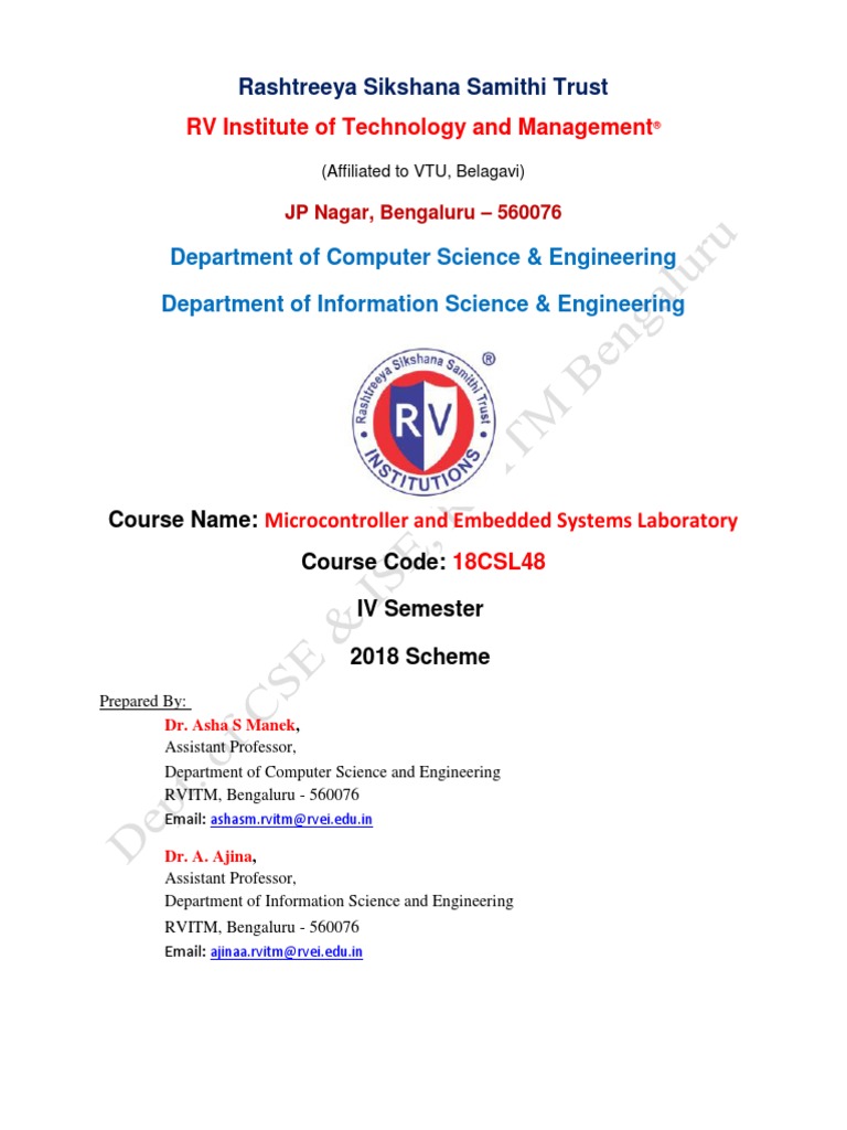 RV Institute of Technology and Management | PDF | Engineering ...