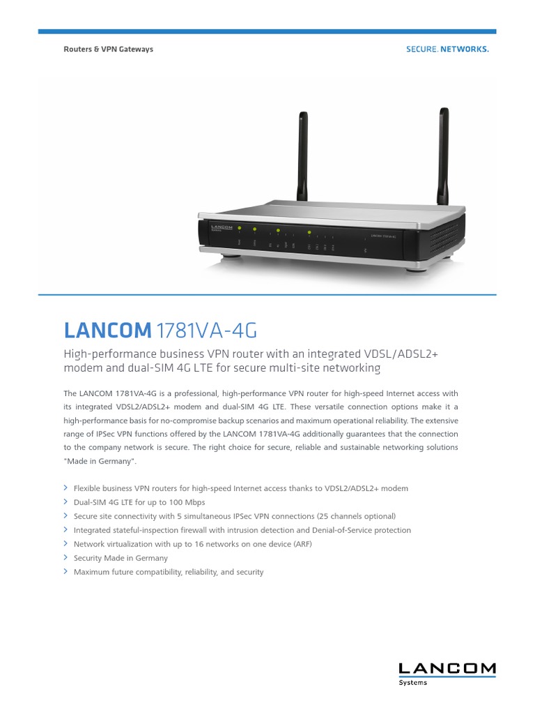 Lancom 1781va-4g | PDF | Virtual Private Network | I Pv6