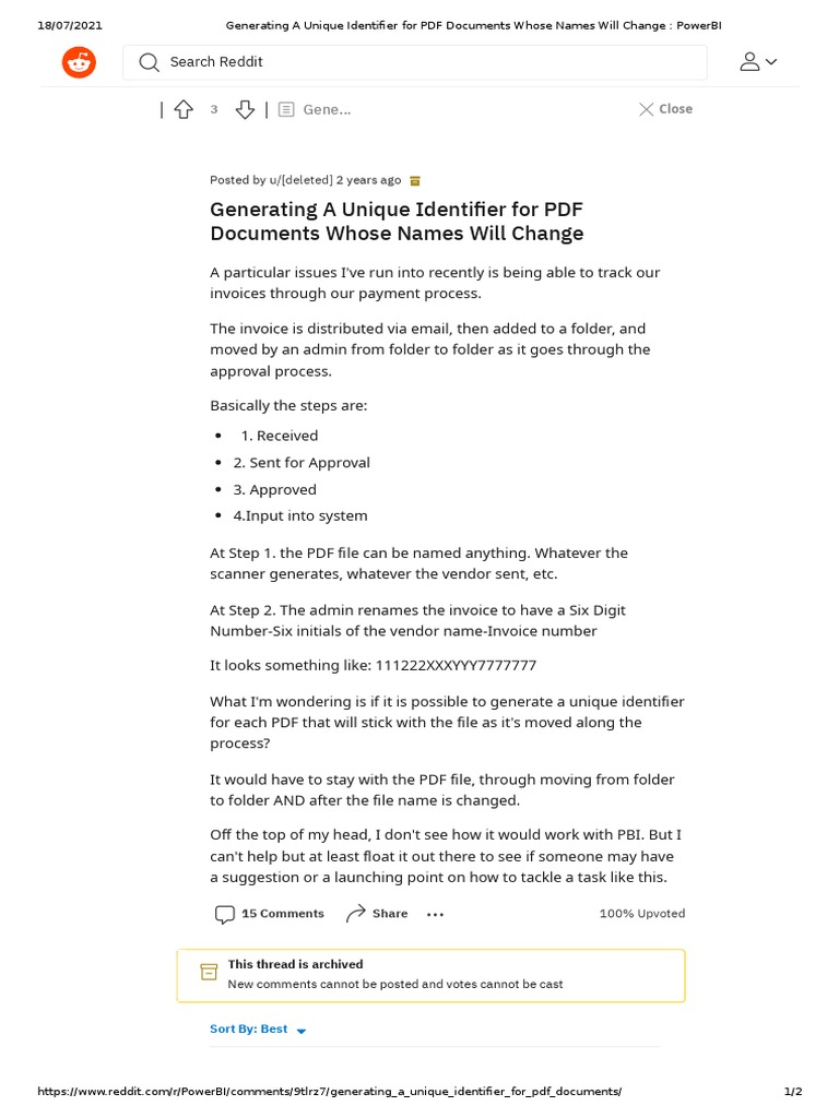 Generating A Unique Identifier For PDF Documents Whose Names Will ...