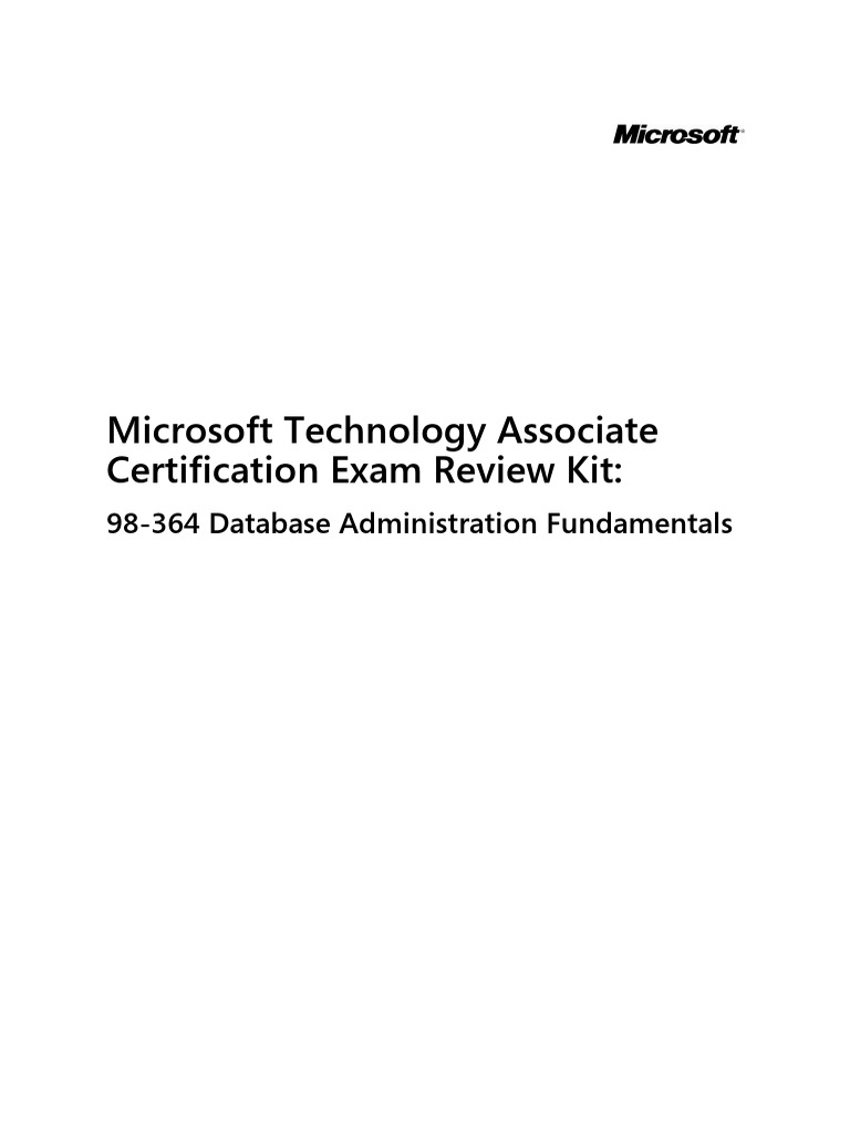 Microsoft Technology Associate Certification Exam Review Kit | PDF ...