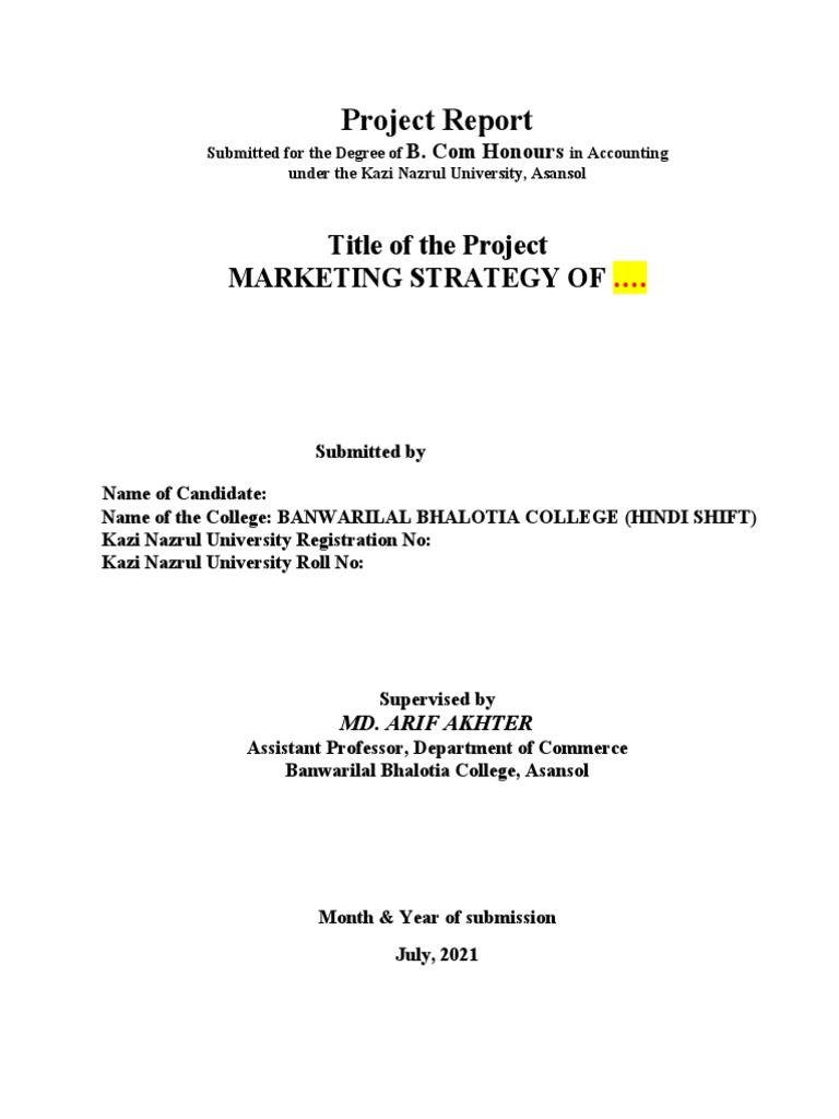 Project Title Page - Arif Sir | PDF | Qualifications | Vocational Education