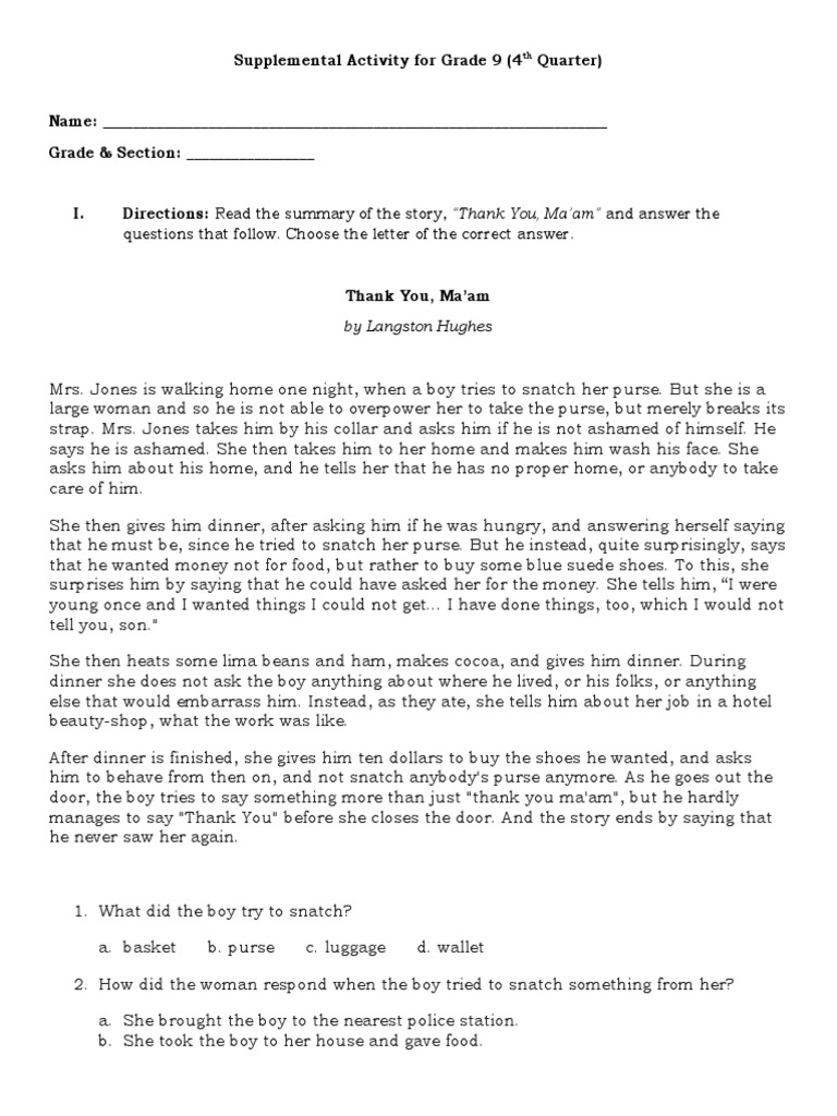 Supplemental Activity For Grade 9 (4th Quarter) | PDF | Foods