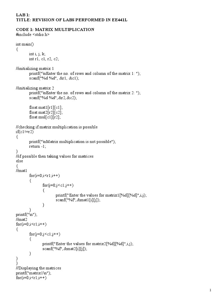 C Programming Lab Review | PDF | Computer Programming | Computing
