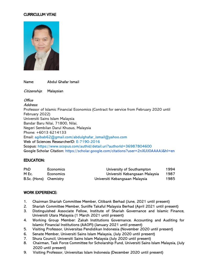 Prof DR Abdul Ghafar Ismail | PDF | Islamic Banking And Finance | Malaysia