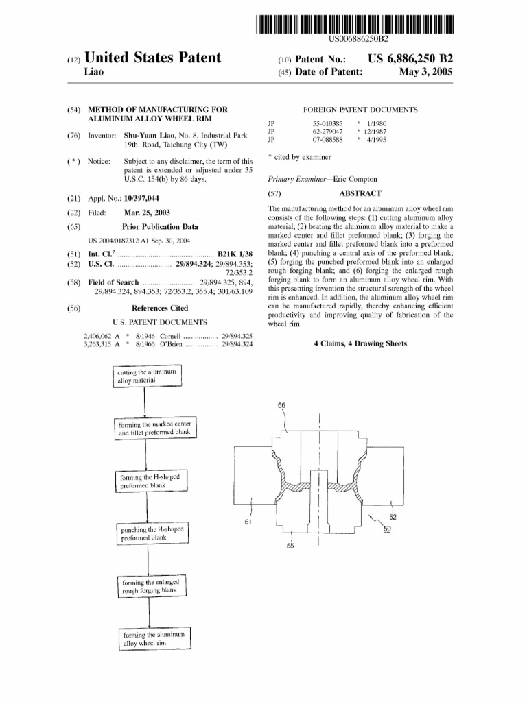 United States Patent: (10) Patent No.: US 6,886,250 B2 | PDF | Forging ...