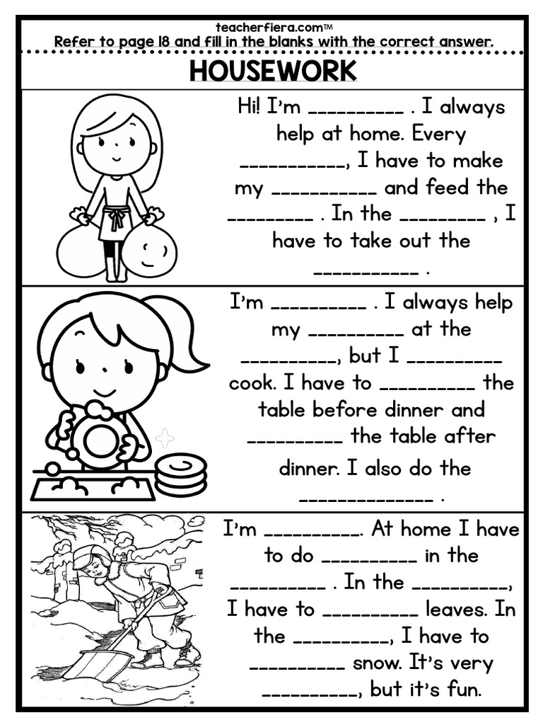 Year 4 Exercise - Housework | PDF